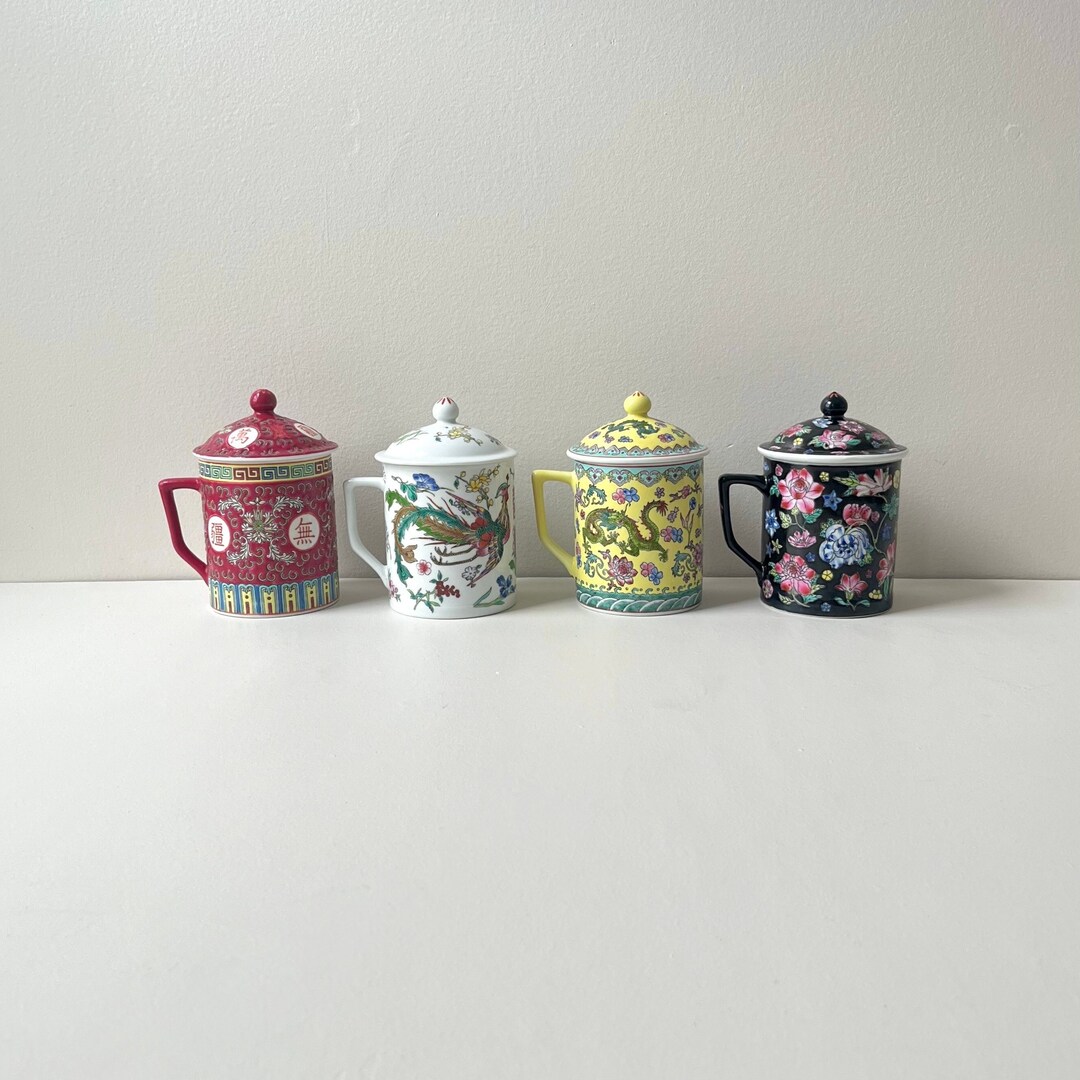 You Choose Chinese Porcelain Tea or Coffee Mug With Steeping Lid, 14 Oz ...