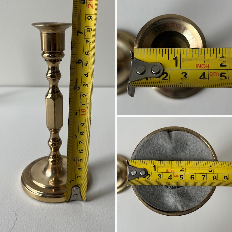 Vintage Pair 7" Baldwin Brass Column Candle Holders: Set of 2 Brass ...