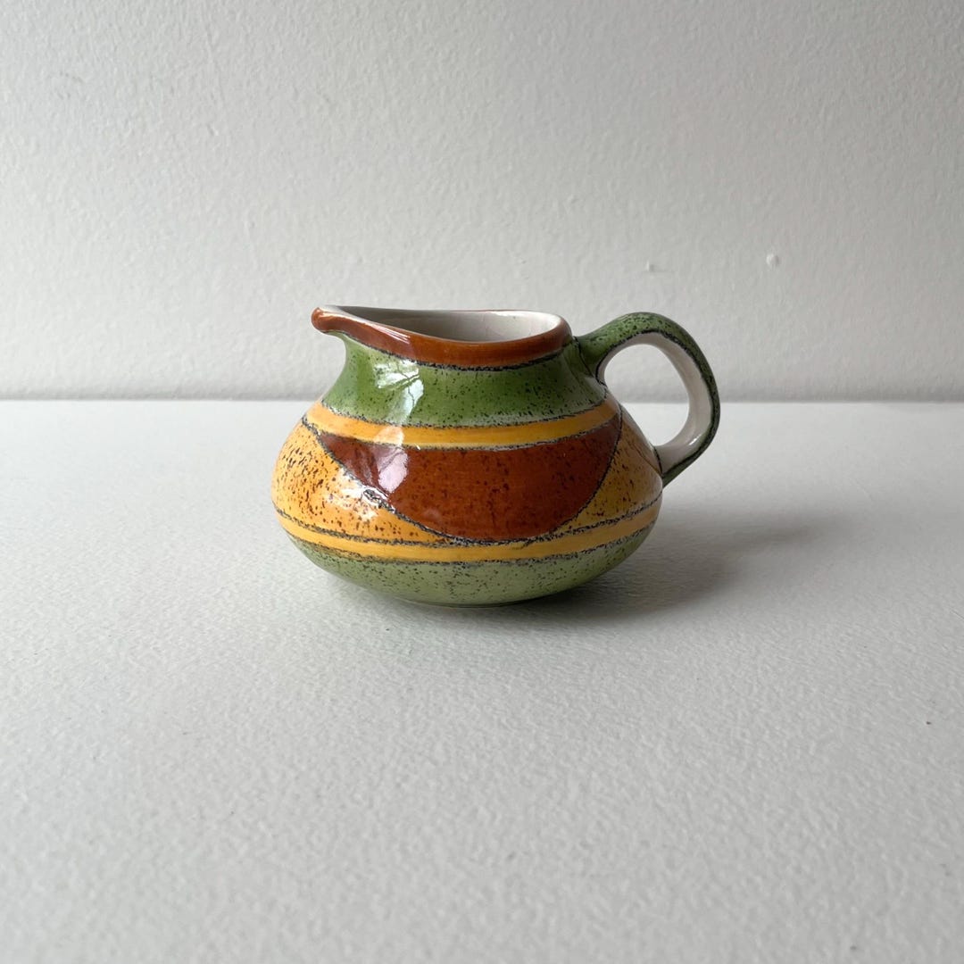Vintage Eduardo Vega Ceramic Creamer Pitcher, MCM Abstract Ecuador ...