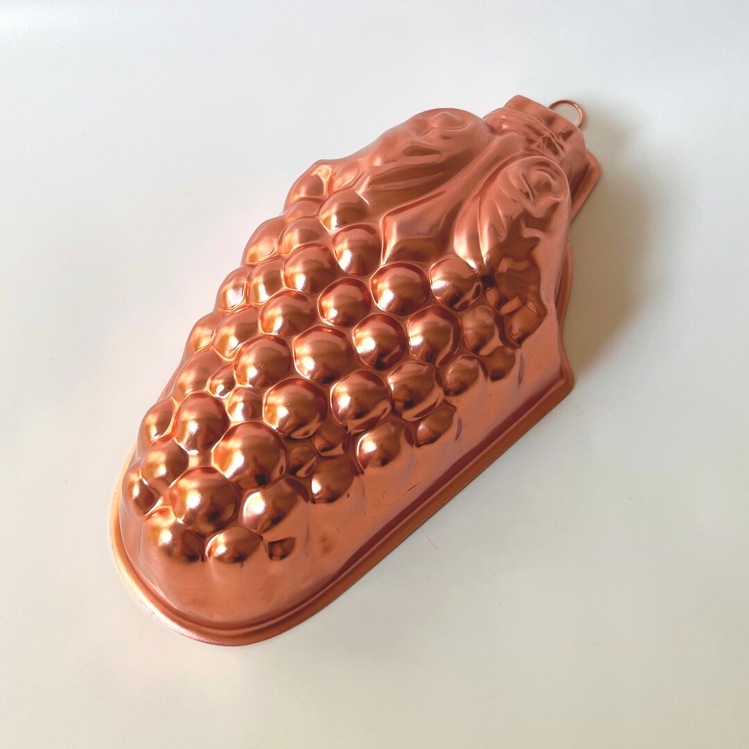 Vintage Copper Mold, Grape Bunch, Fruit Shaped 5 Cup Gelatin Fruit Mold ...