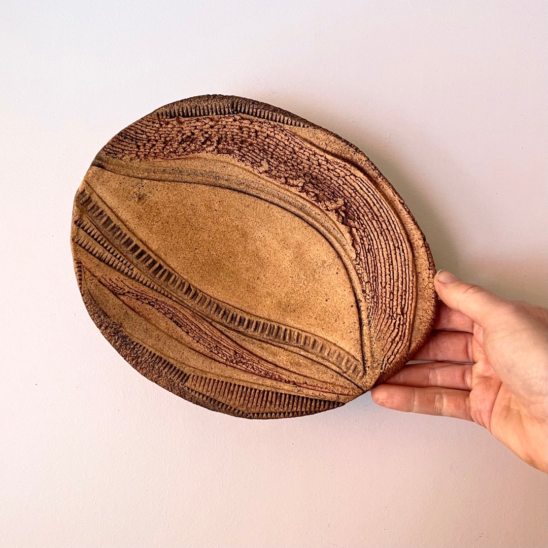 Barbara Haring Studio Pottery Bowl, 9" Footed Dish Modernist Textured ...