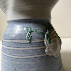 Vintage Handmade Pottery Pitcher With Seashells and Beach Aesthetic, 6 ...