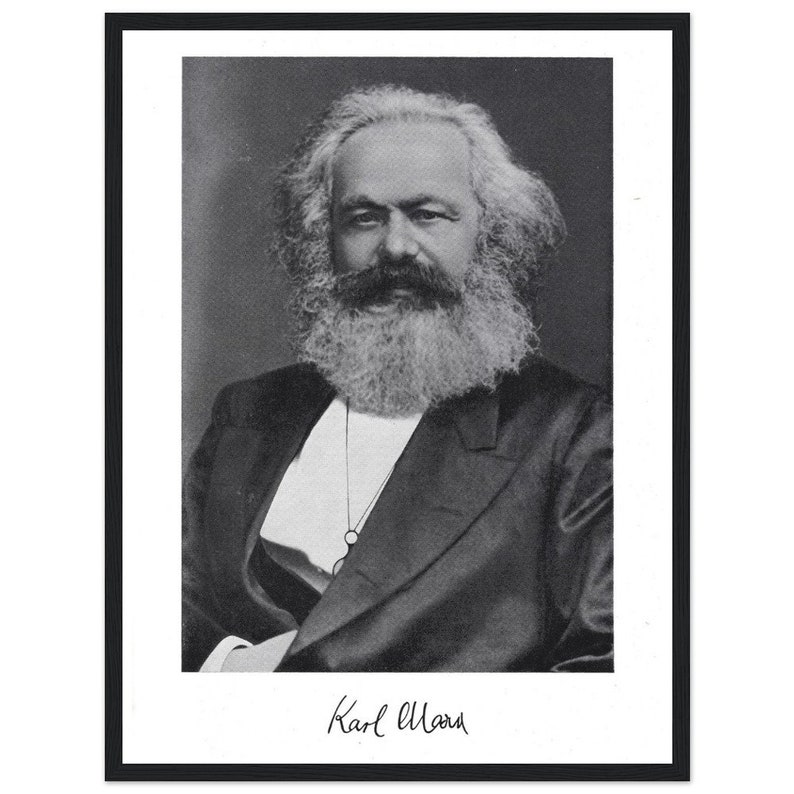 Karl Marx Classic Portrait -- Premium Matte Paper Wooden Framed Poster ...
