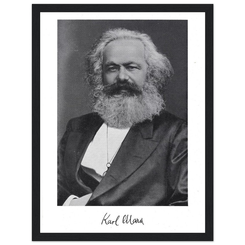 Karl Marx Classic Portrait -- Premium Matte Paper Wooden Framed Poster ...