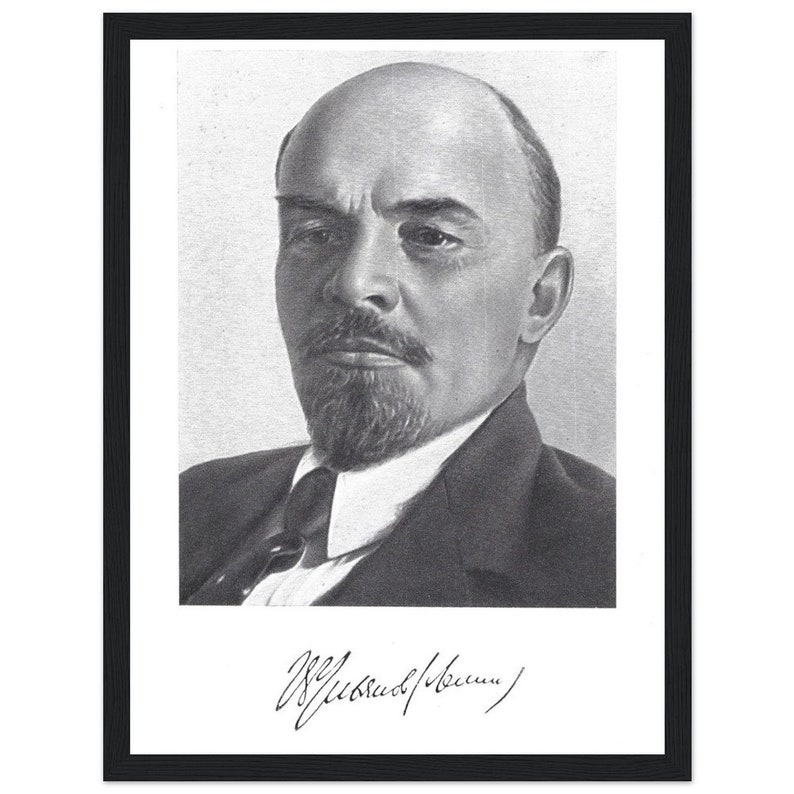 Vladimir Lenin Classic Portrait Premium Matte Paper Wooden Framed ...