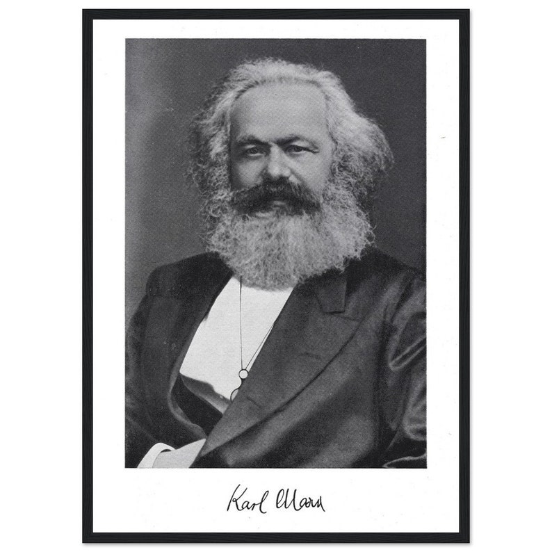 Karl Marx Classic Portrait -- Premium Matte Paper Wooden Framed Poster ...