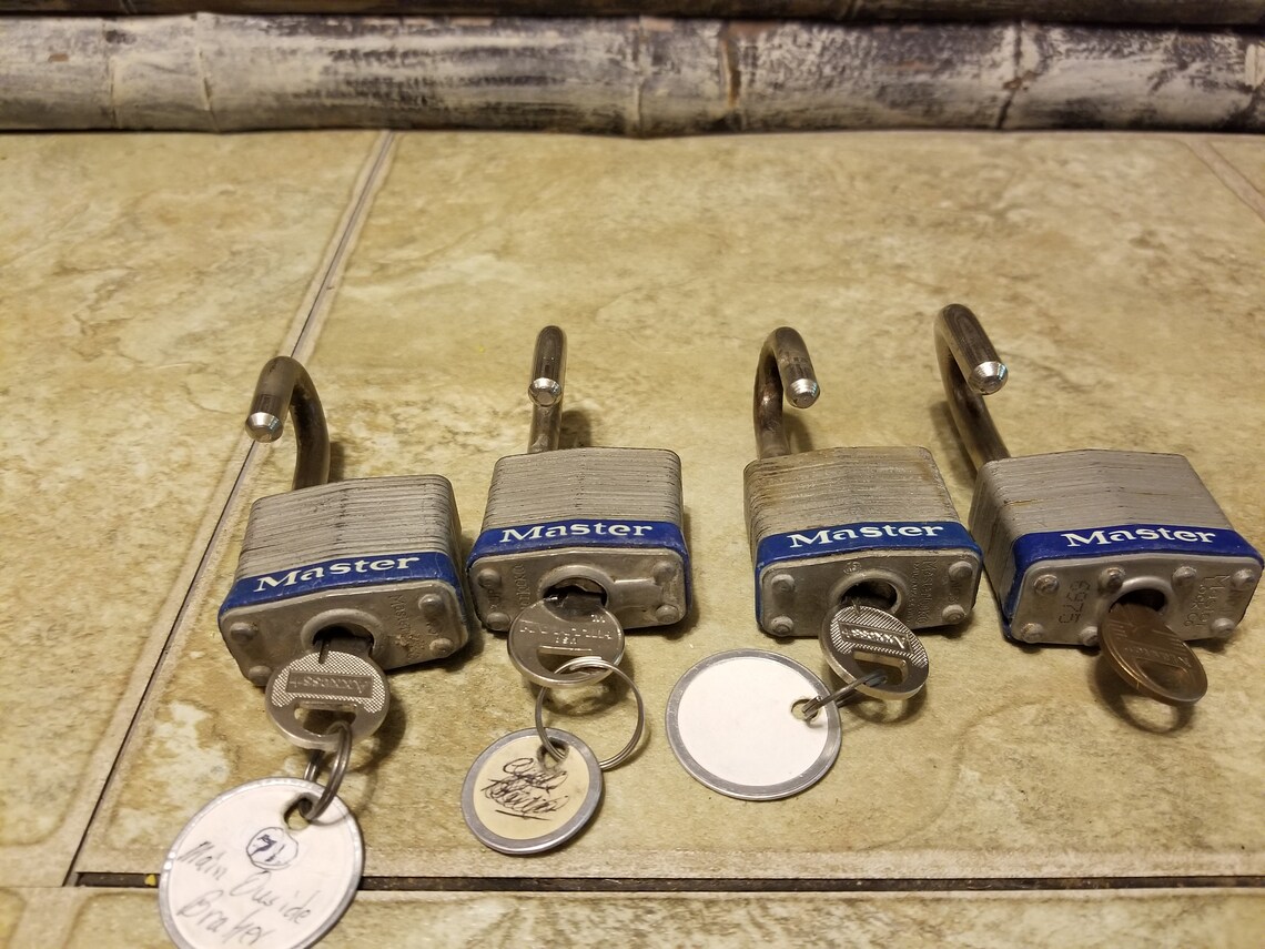 Vintage Locks With Keys Set of 4 Master Lock Item - Etsy