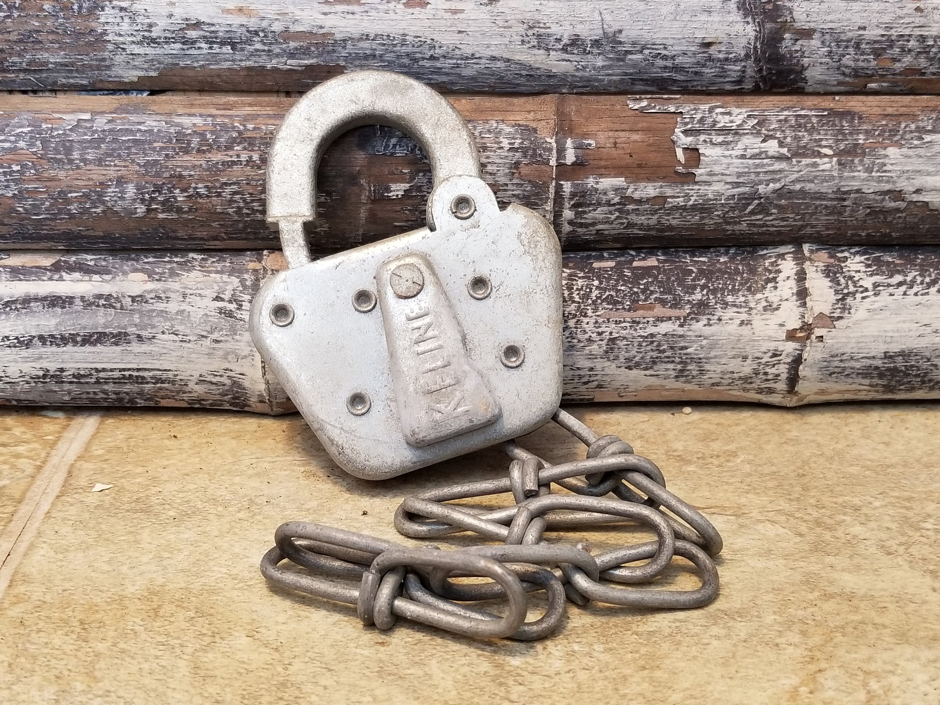Vintage Railroad Switch Lock with Chain Keline ATSFRY | Etsy