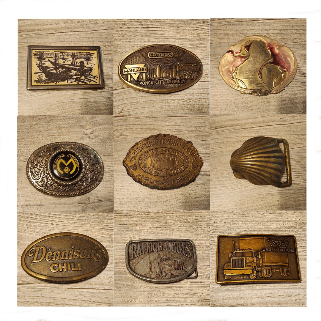 Your Choice Vintage Belt Buckle Boats Unicorn Charmant NYPD Turon Mill ...