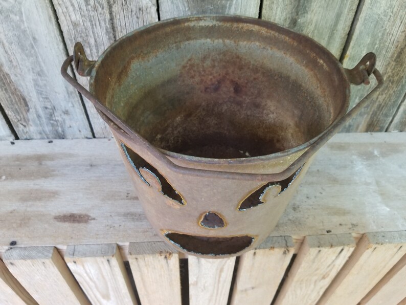 Halloween Metal Bucket Fall Decor Jack-o-lantern Halloween - Etsy