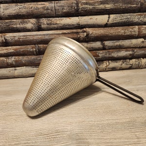 Vintage Strainer and Pestle Chinois Colander Kitchen Décor Cone Shaped ...