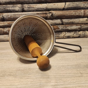 Vintage Strainer and Pestle Chinois Colander Kitchen Décor Cone Shaped ...