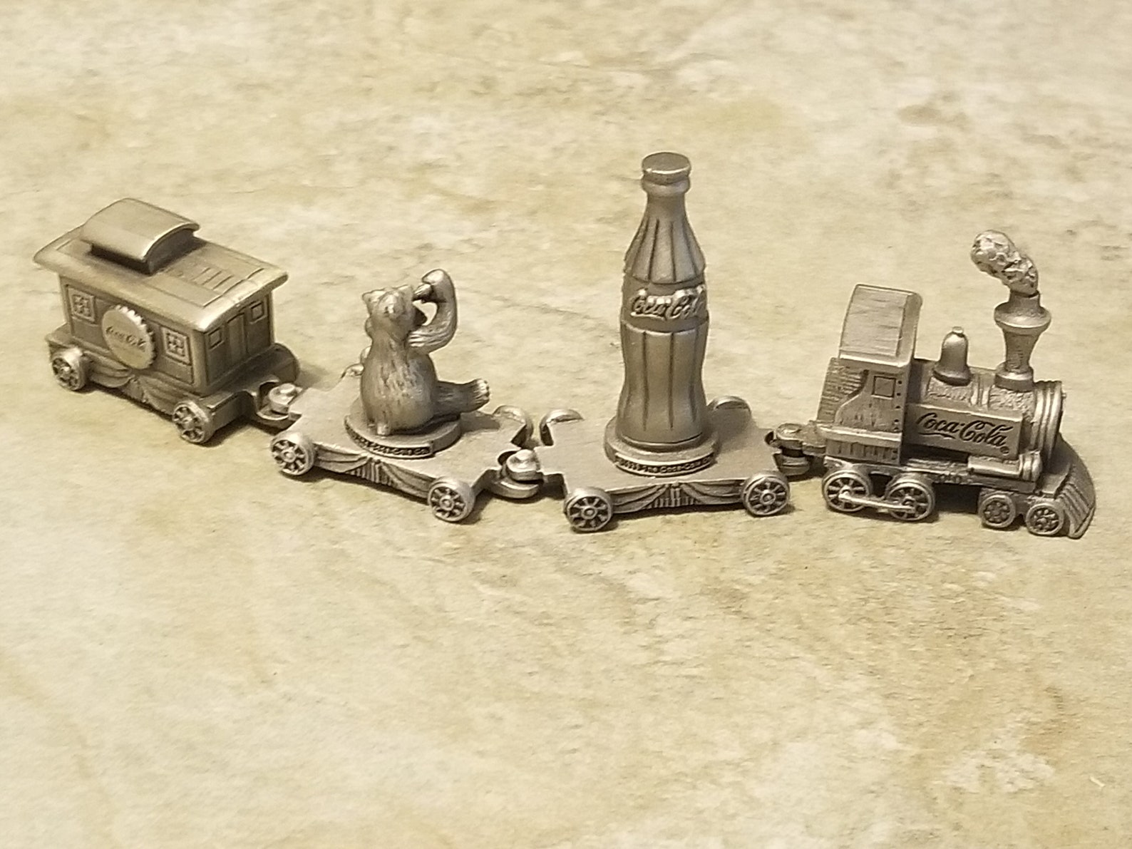 Coca-cola Pewter Train Set 4 Pc Set Item 5108 - Etsy