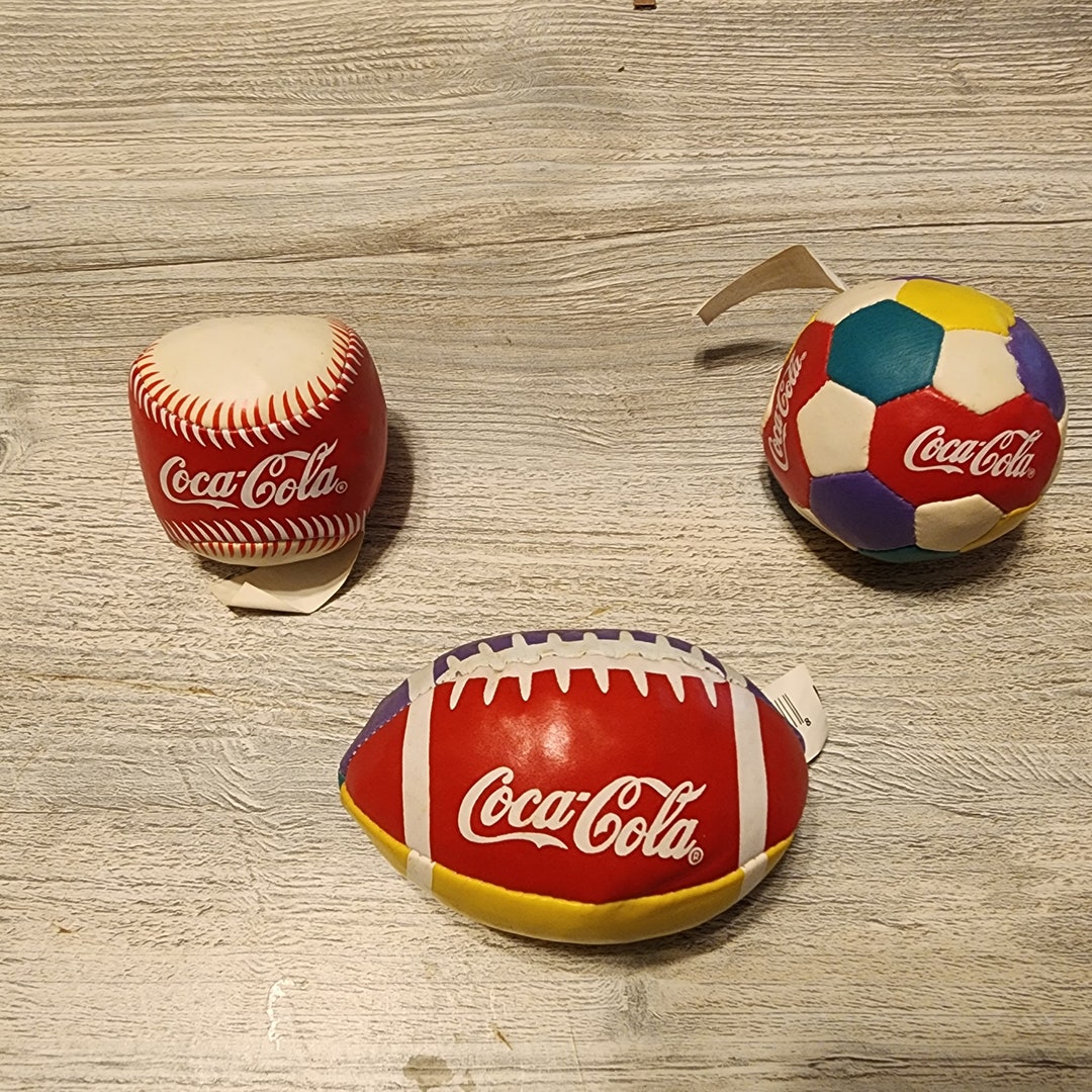 Coca-cola Mini Sports Balls Set of 3 Soccer Ball Football Baseball Item ...
