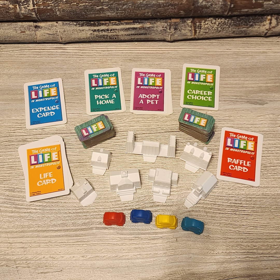 The Game of Life Board Pieces Board Game Pieces Houses, Cars, Pegs ...