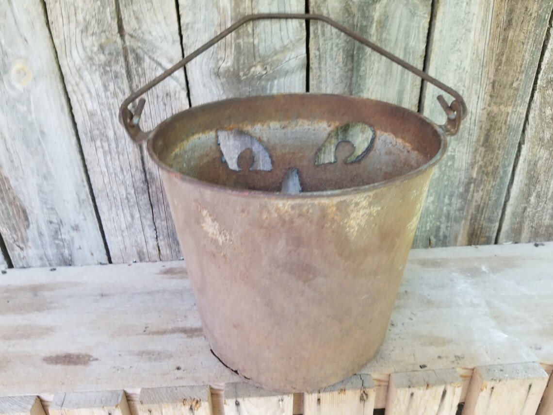 Halloween Metal Bucket Fall Decor Jack-o-lantern Halloween - Etsy
