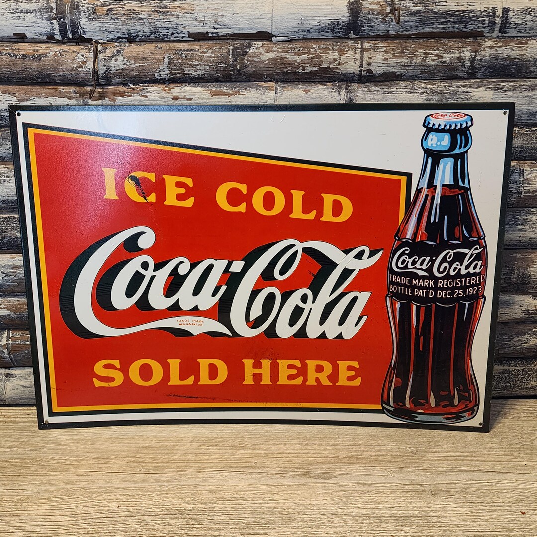 Coca-cola Sign Metal Sign Ice Cold Coca-cola Item 5877 - Etsy