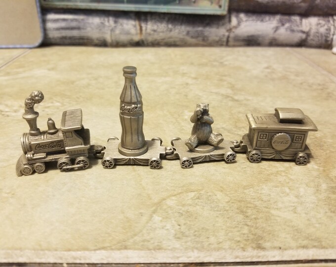 Coca-cola Pewter Train Set 4 Pc Set Item 5108 - Etsy