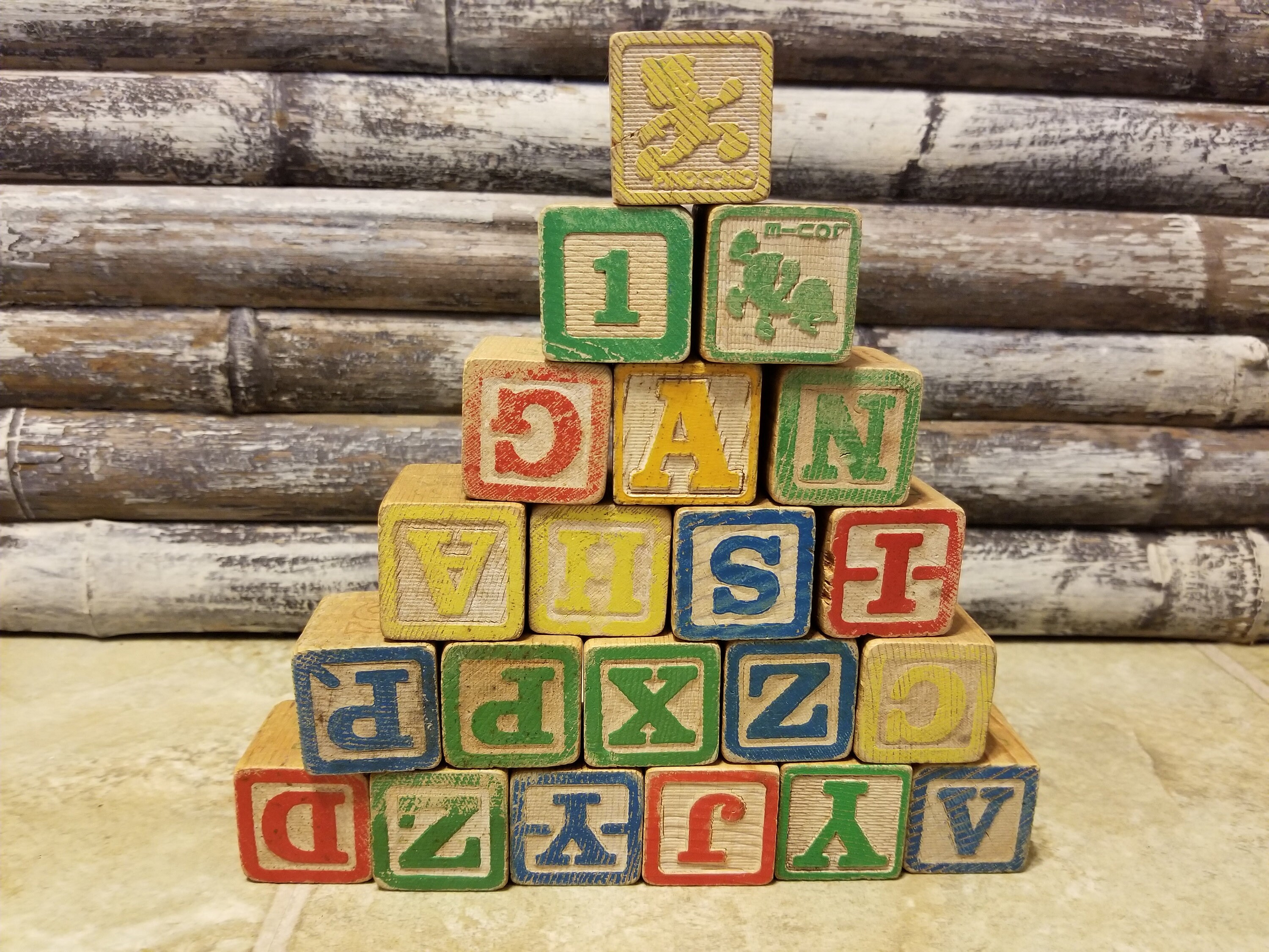 Wooden Letter Blocks Set of 21 Item 4162-2 - Etsy UK