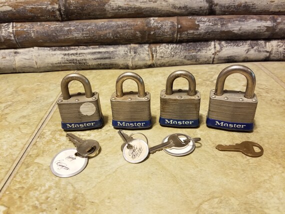 Vintage Locks With Keys Set of 4 Master Lock Item - Etsy