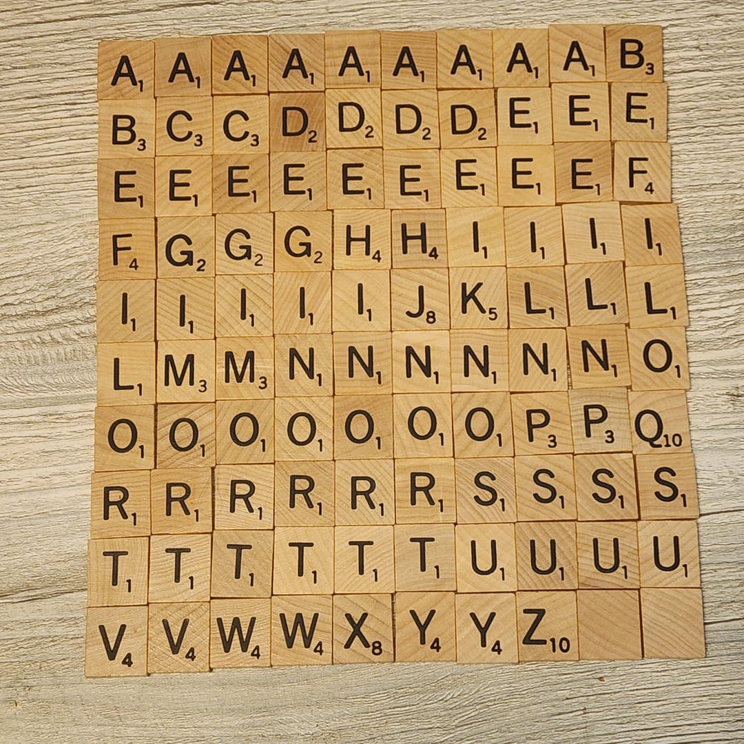 100 Wooden Scrabble Tiles - Letters - Jewelry Supplies - Craft Supplies ...