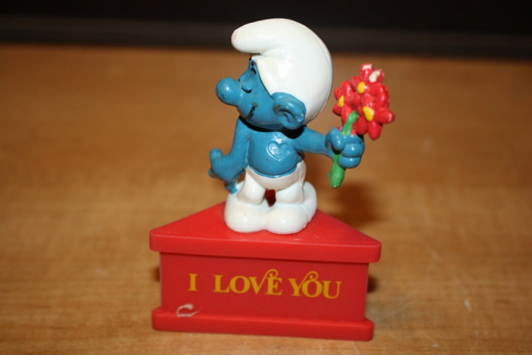 Vintage Smurf Toy - Smurf Figurine - Pedestal Smurf - Item #3107-10 - Etsy