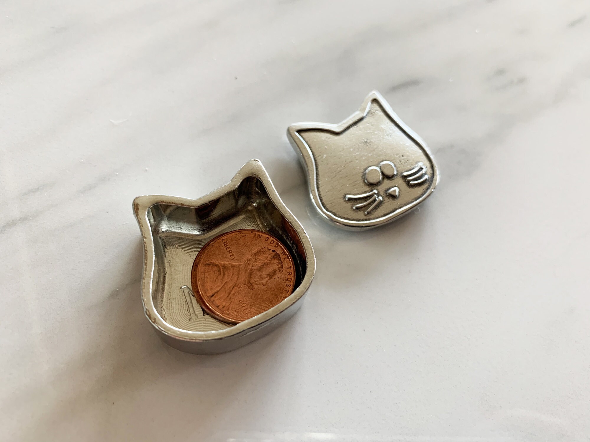 Tiny Box Tiny Pewter Holder Cat Earring Box Sentiment Box - Etsy