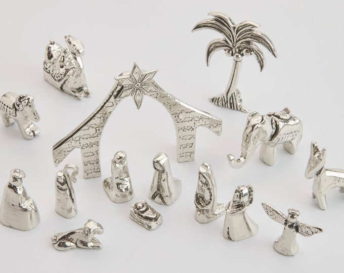 Miniature Nativity Set, Pewter Nativity Set, Pewter Creche by Crosby ...