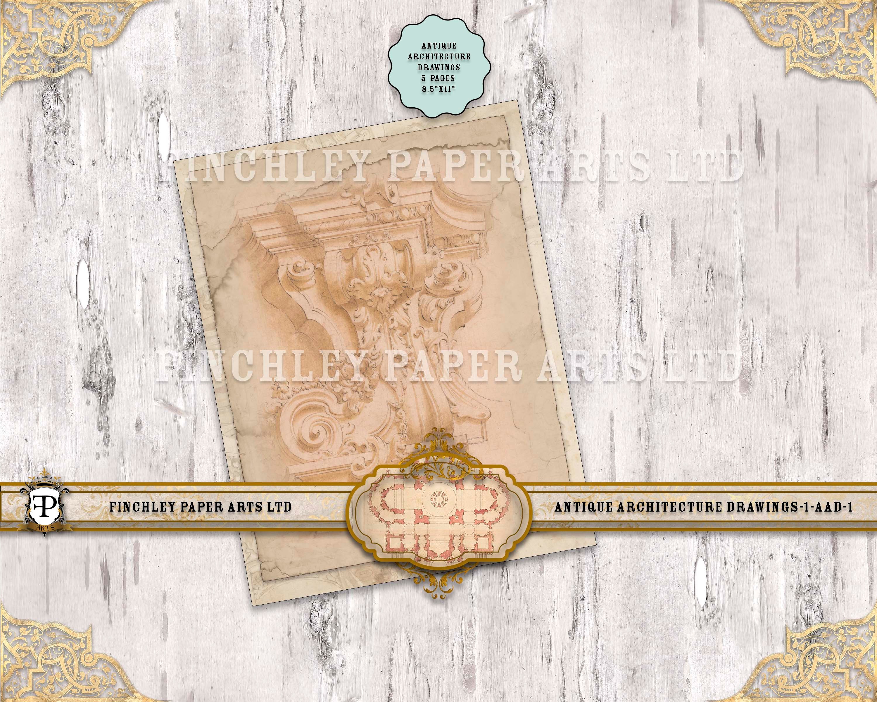 Antique Architecture Drawings-1,antique Drawings,architectural Drawings ...