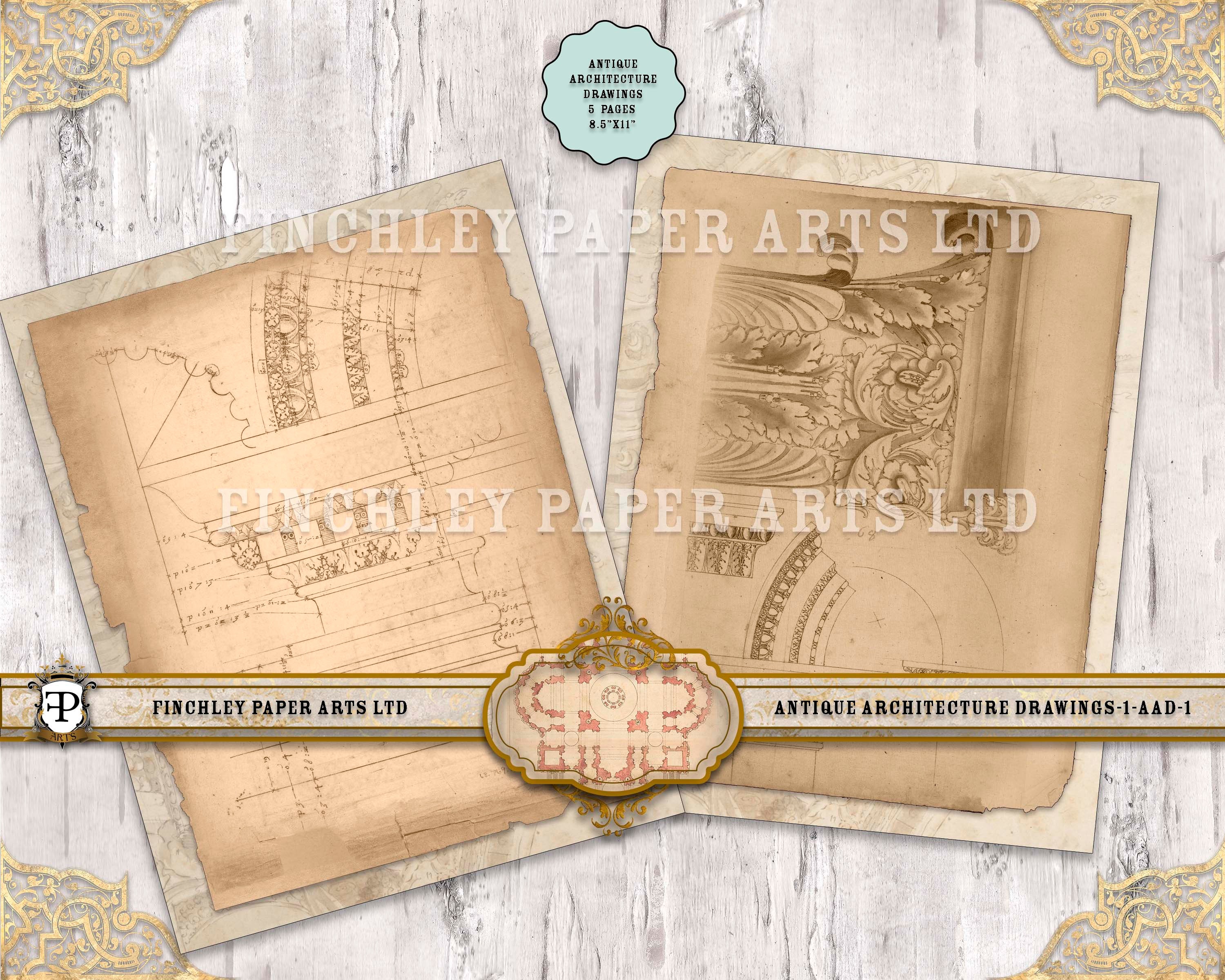 Antique Architecture Drawings-1,antique Drawings,architectural Drawings ...