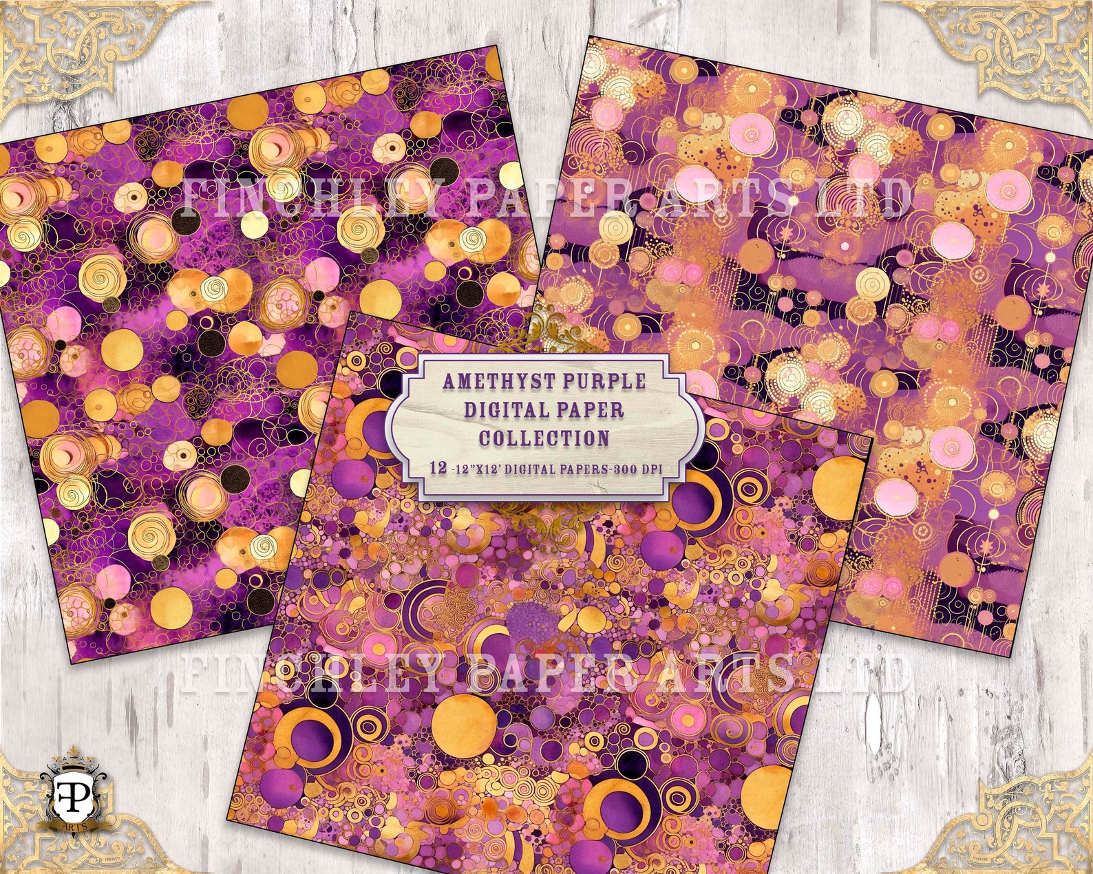 Amethyst Purple Digital Paper Collection, Instant Download,digital ...