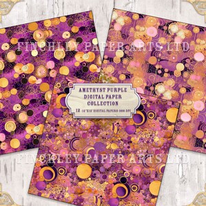 Amethyst Purple Digital Paper Collection, Instant Download,digital ...