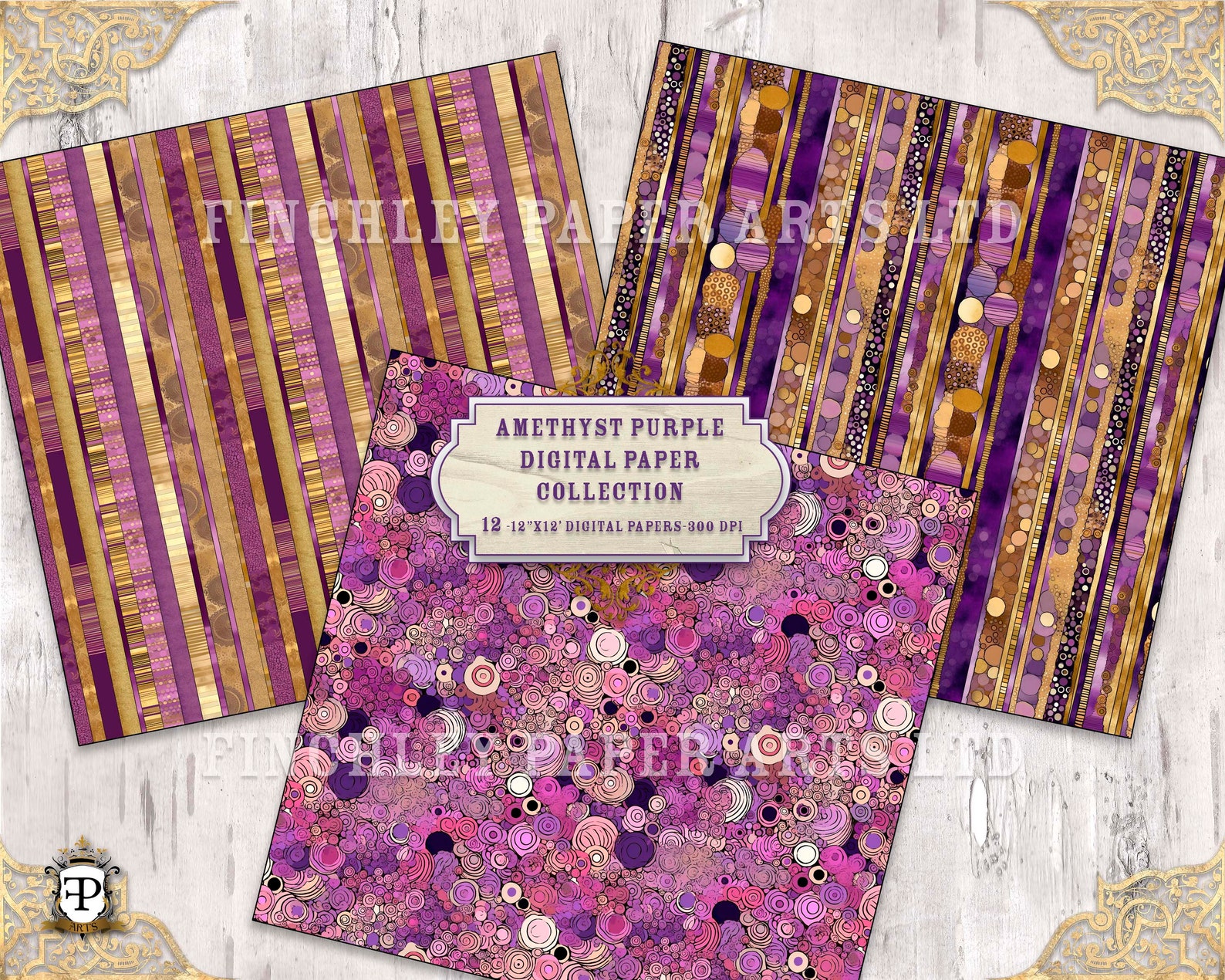 Amethyst Purple Digital Paper Collection, Instant Download,digital ...