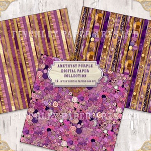 Amethyst Purple Digital Paper Collection, Instant Download,digital ...