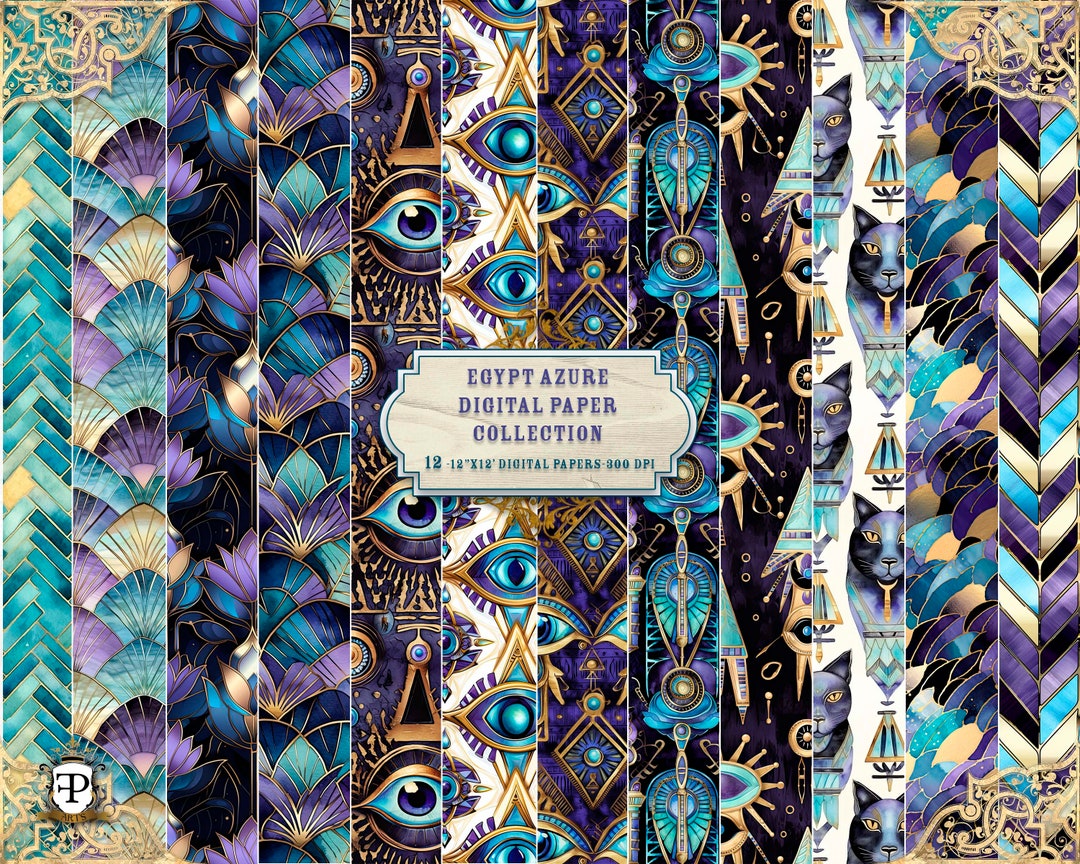 Egypt Azure Digital Paper Collection, Instant Download,digital Pages ...