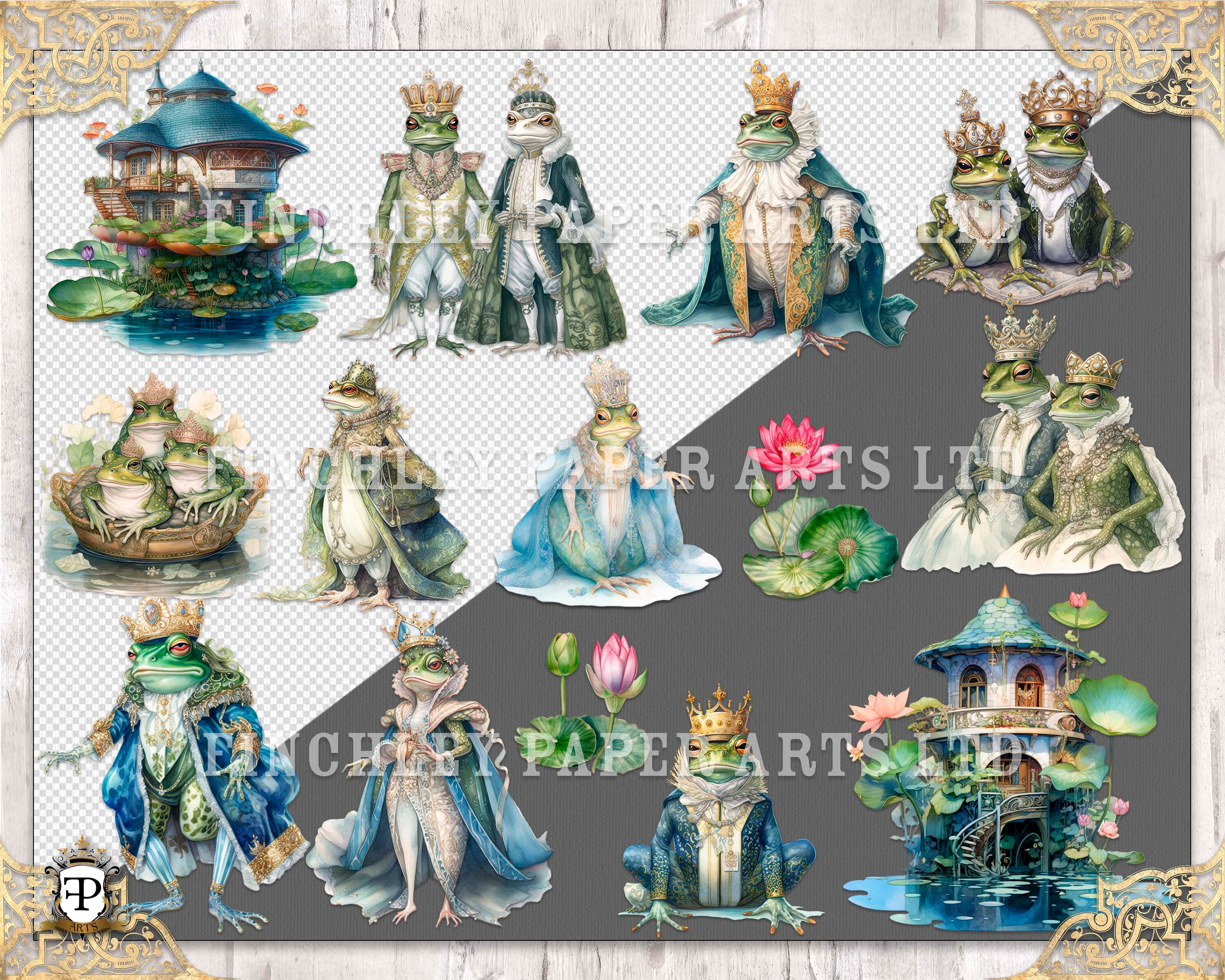 Fairytale Frog Prince Watercolor Clipart, Fairytale Clipart PNG ...