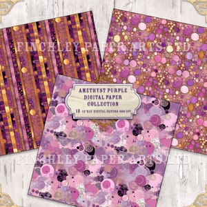 Amethyst Purple Digital Paper Collection, Instant Download,digital ...