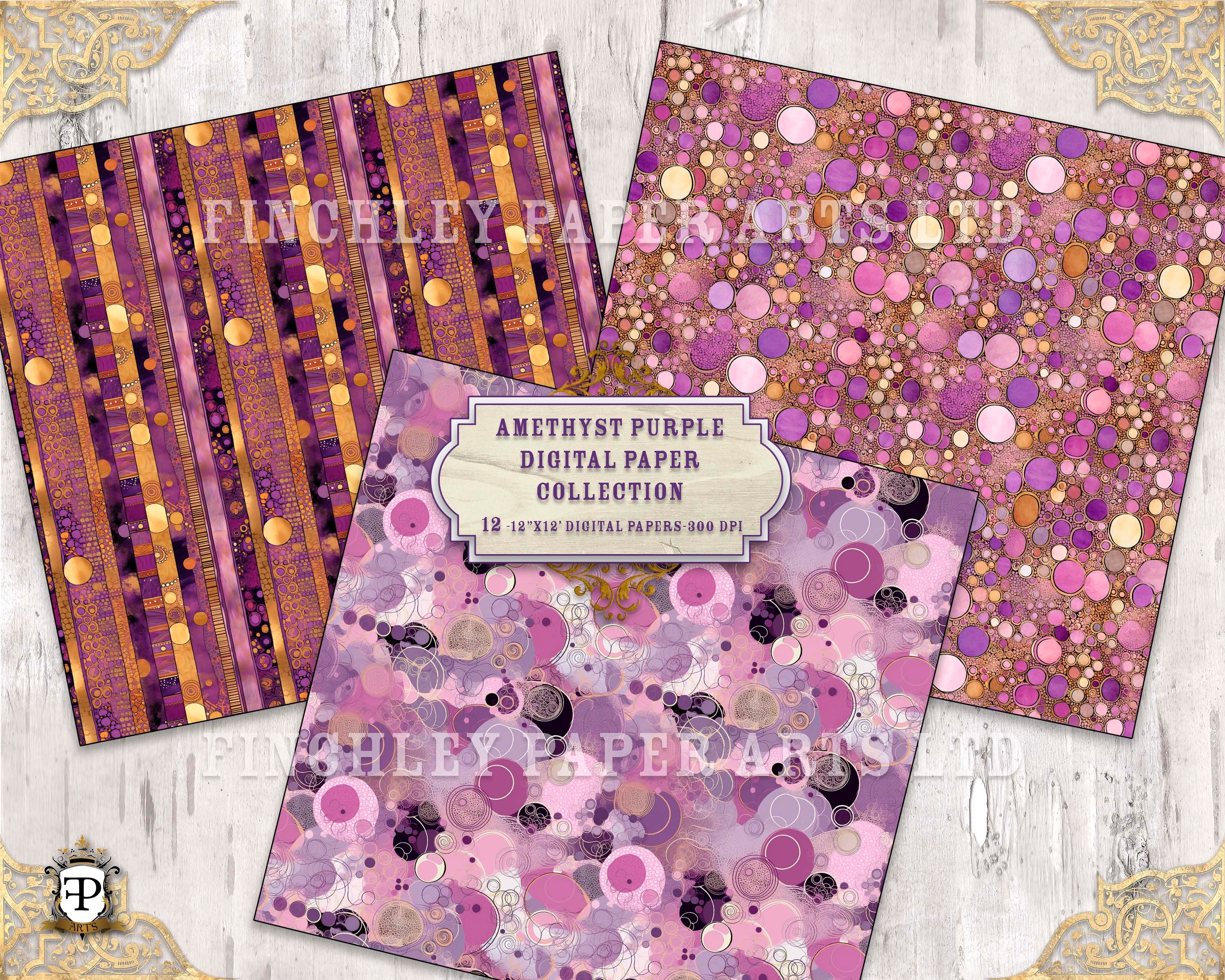 Amethyst Purple Digital Paper Collection, Instant Download,digital ...