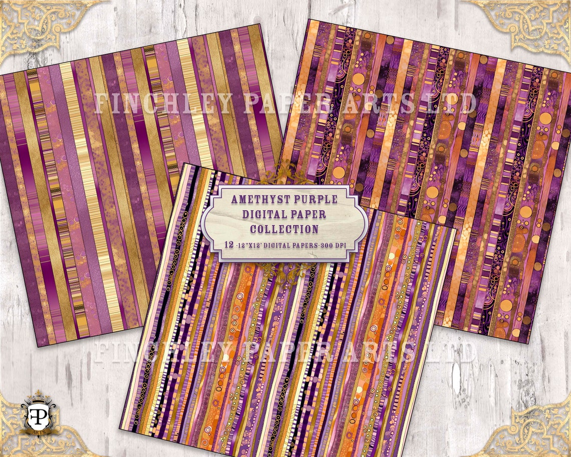 Amethyst Purple Digital Paper Collection, Instant Download,digital ...