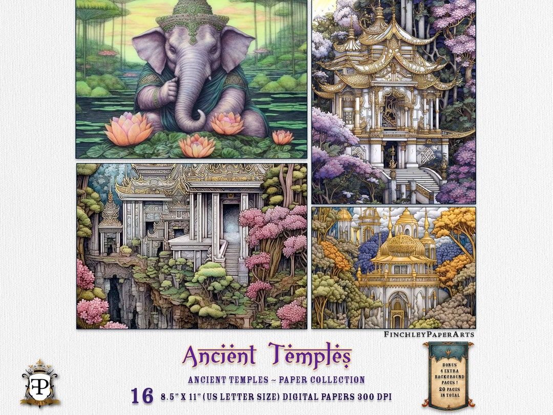Ancient Temple Collection ,fantasy Temples, Images 8.5"x11" US Letter ...