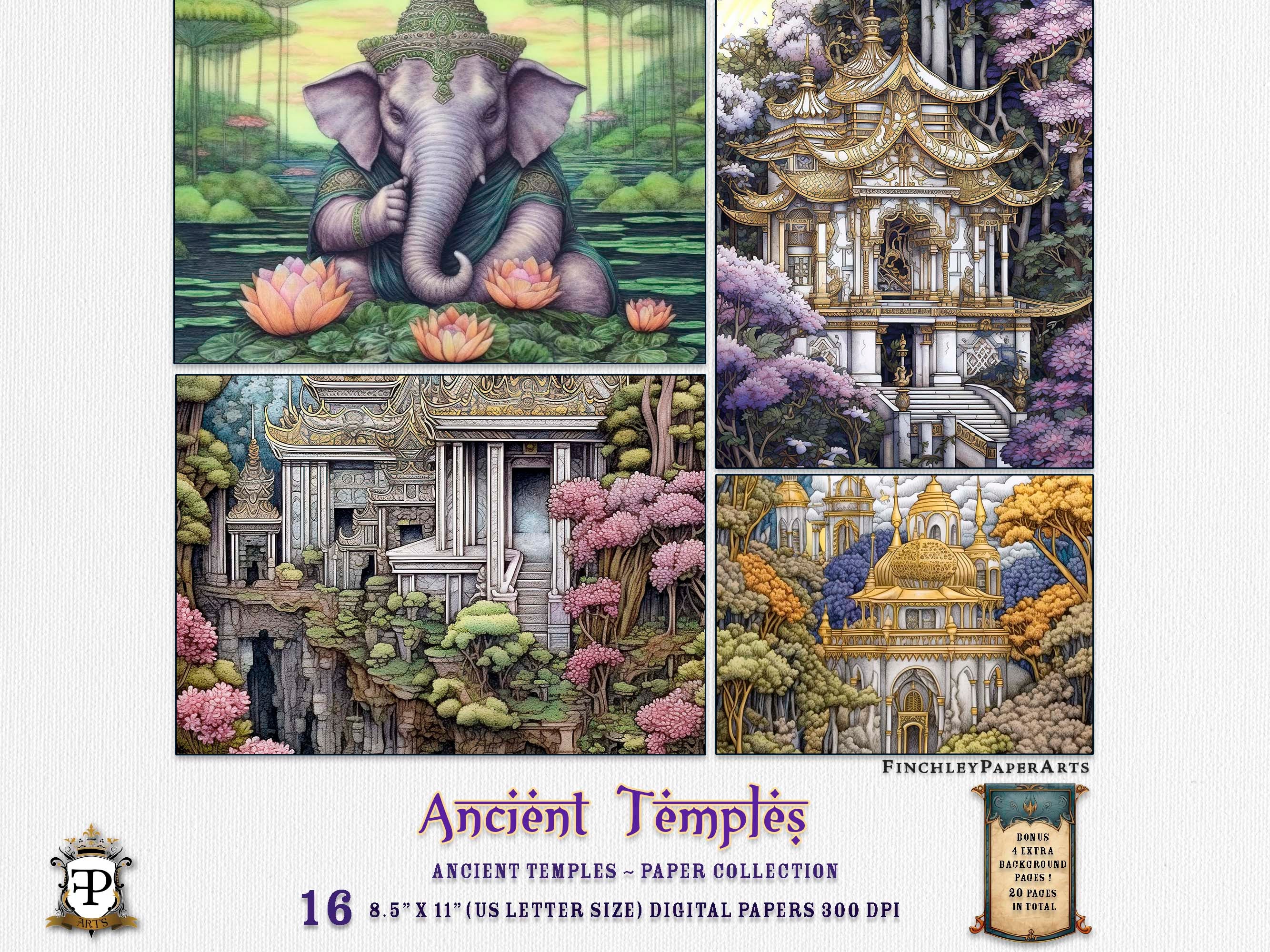 Ancient Temple Collection ,fantasy Temples, Images 8.5"x11" US Letter ...