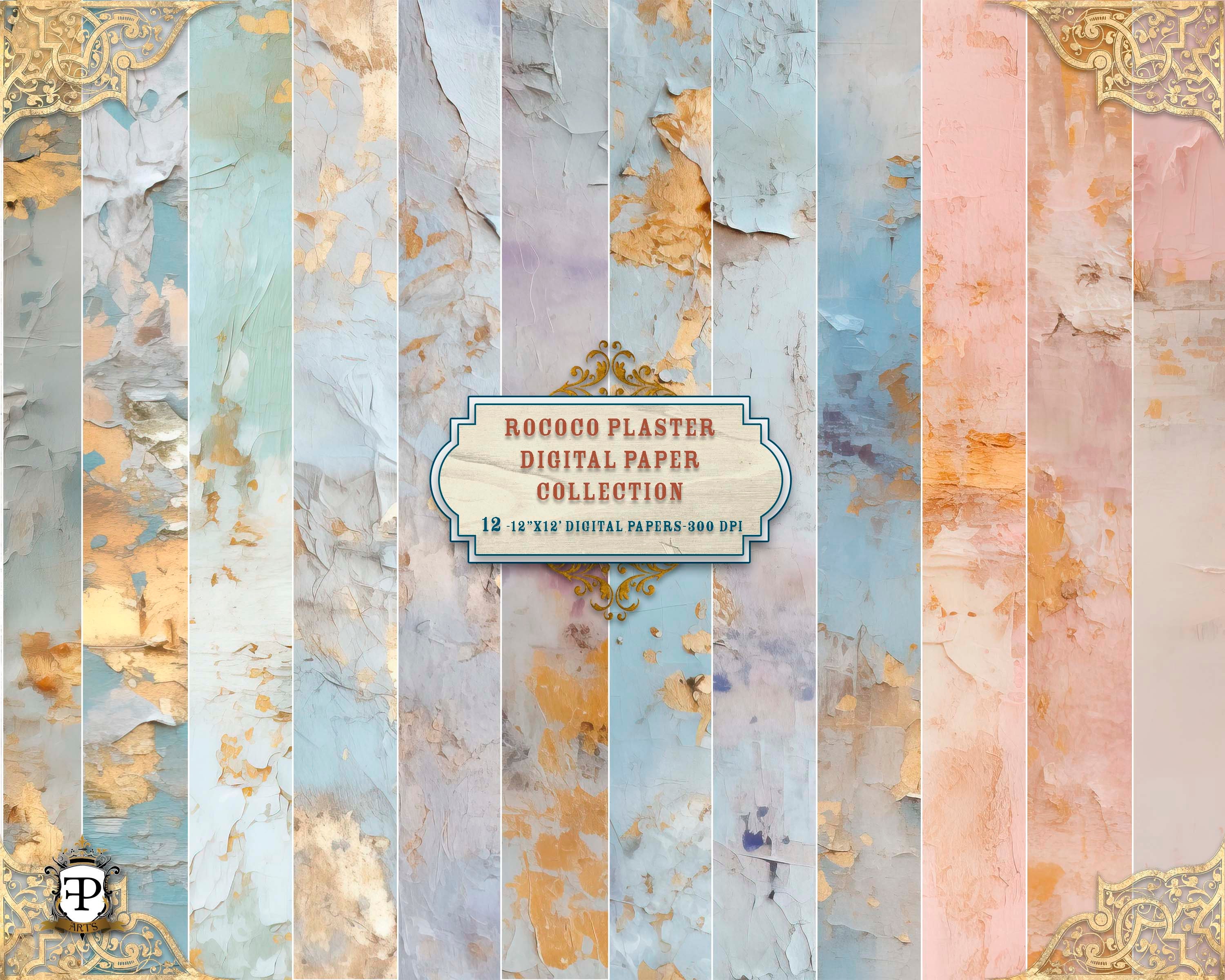 Rococo Plaster Digital Paper Collection, Instant Download,digital Pages ...