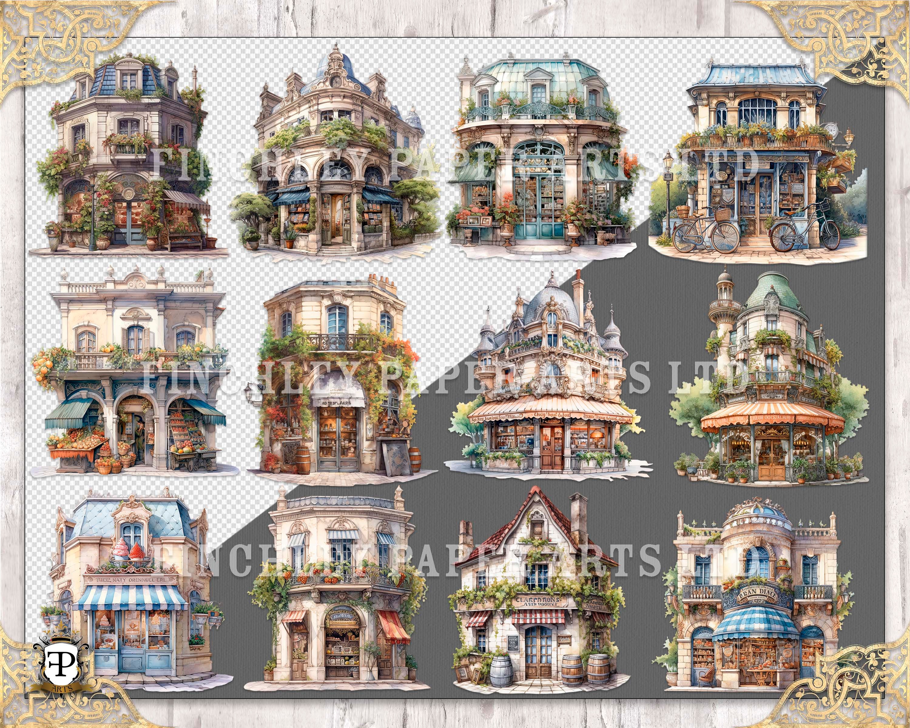Paris Storefront Watercolor Clipart, Paris Clipart PNG, Watercolor ...
