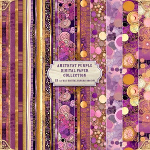 Amethyst Purple Digital Paper Collection, Instant Download,digital ...