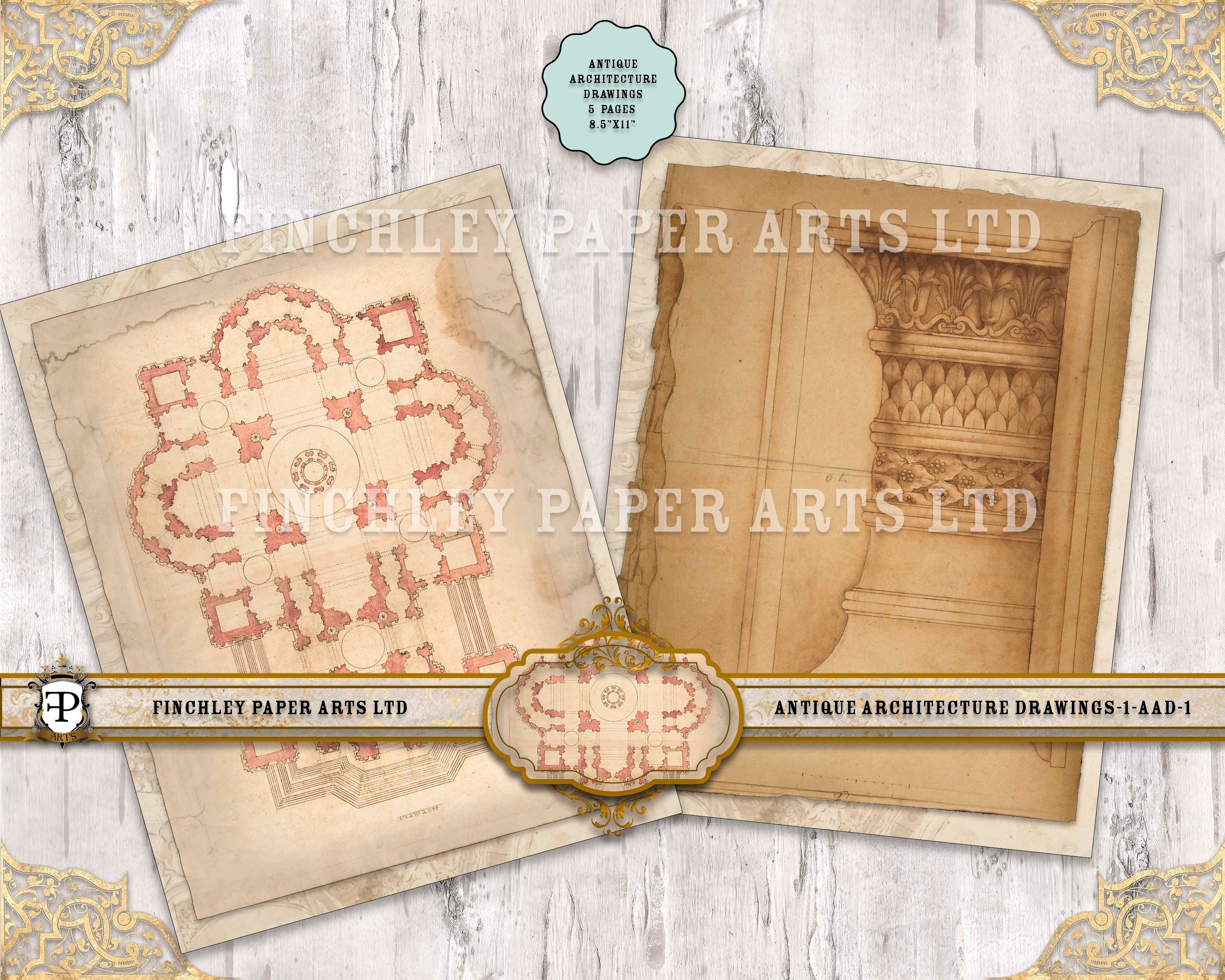 Antique Architecture Drawings-1,antique Drawings,architectural Drawings ...