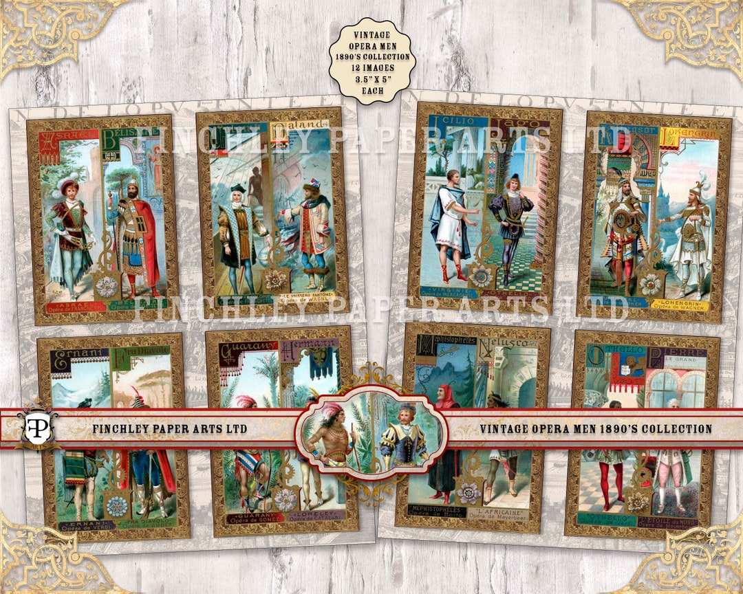 1890's Vintage Opera Men,digital Opera Images,scrapbook Paper Supplies ...