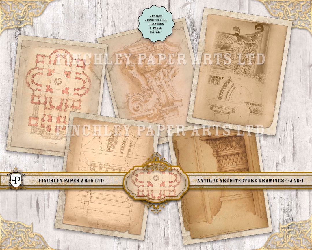 Antique Architecture Drawings-1,antique Drawings,architectural Drawings ...