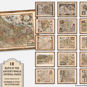 Maps of the Ancient World Journal Pages, 11"x8.5" US Letter Size ...