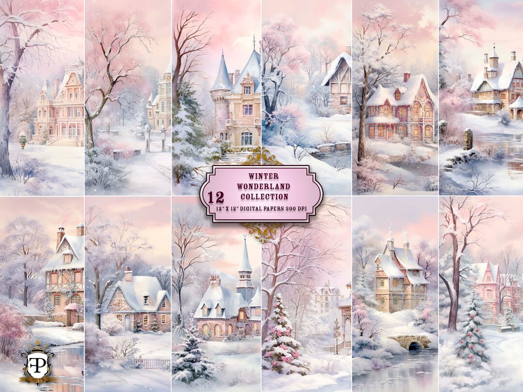 Winter Wonderland Digital Paper Collection, Instant Download,digital ...