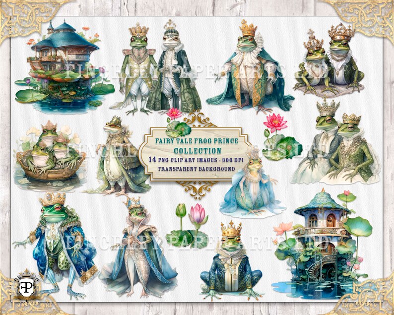 Fairytale Frog Prince Watercolor Clipart, Fairytale Clipart PNG ...